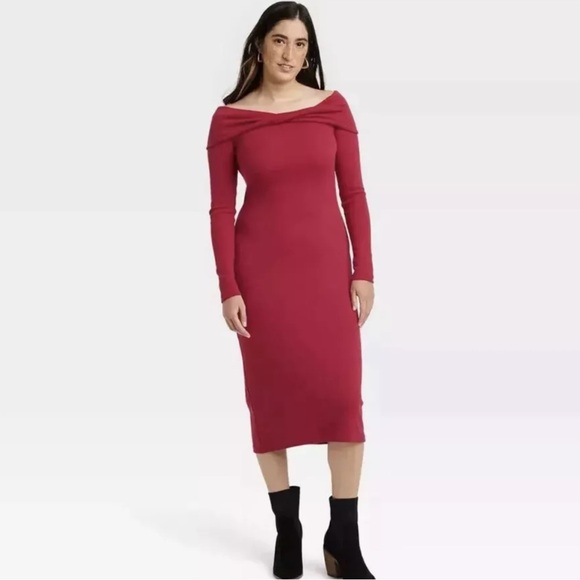 Universal Thread | Dresses | Universal Thread Long Sleeve Midi Ribbed ...